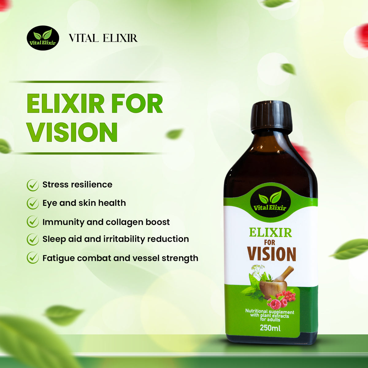 VisionSupportSupplementWithLuteinBlueberryVitaminCAntioxidants – Vital Elixir